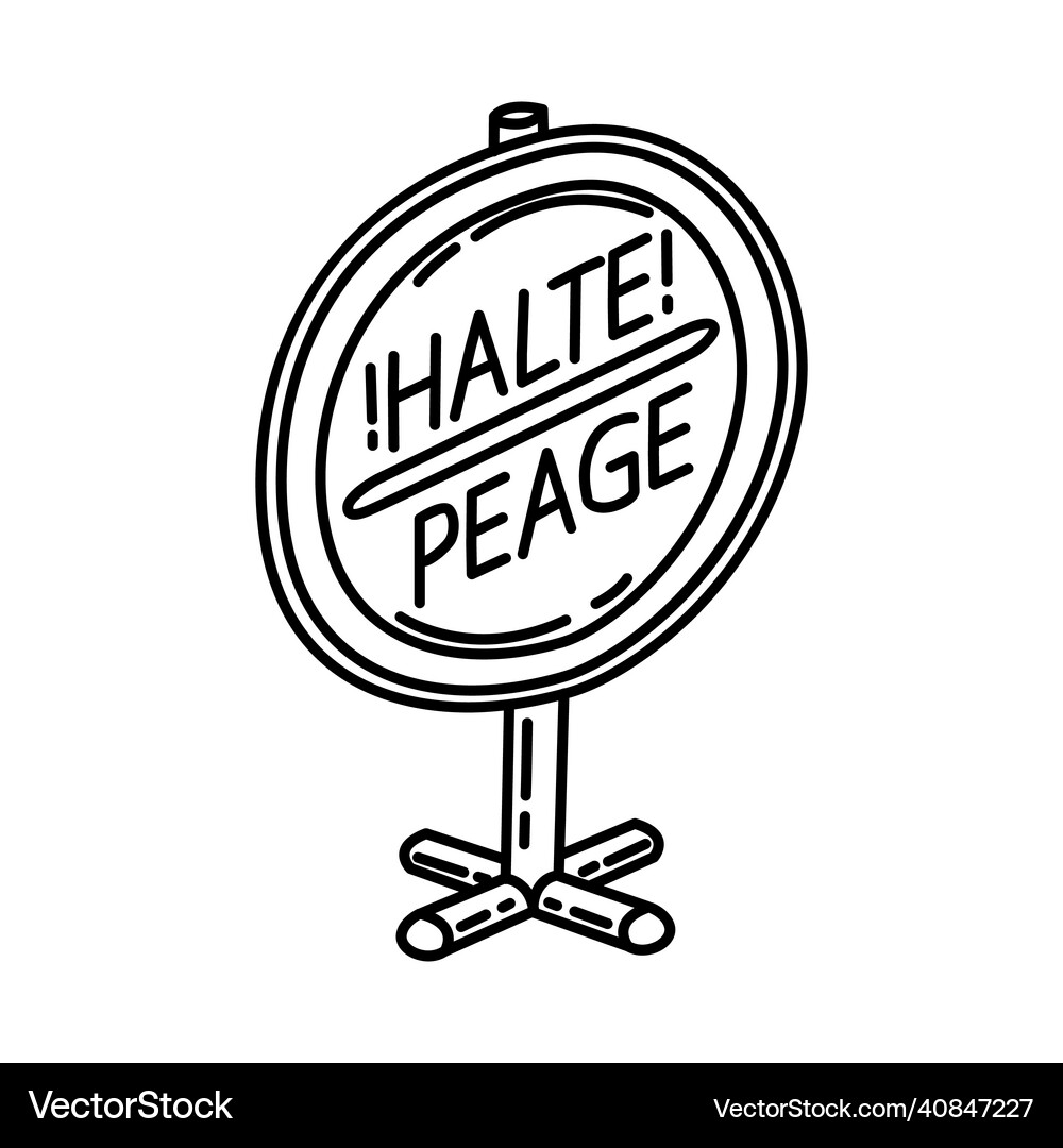 Halte peage icon doodle hand drawn or outline Vector Image