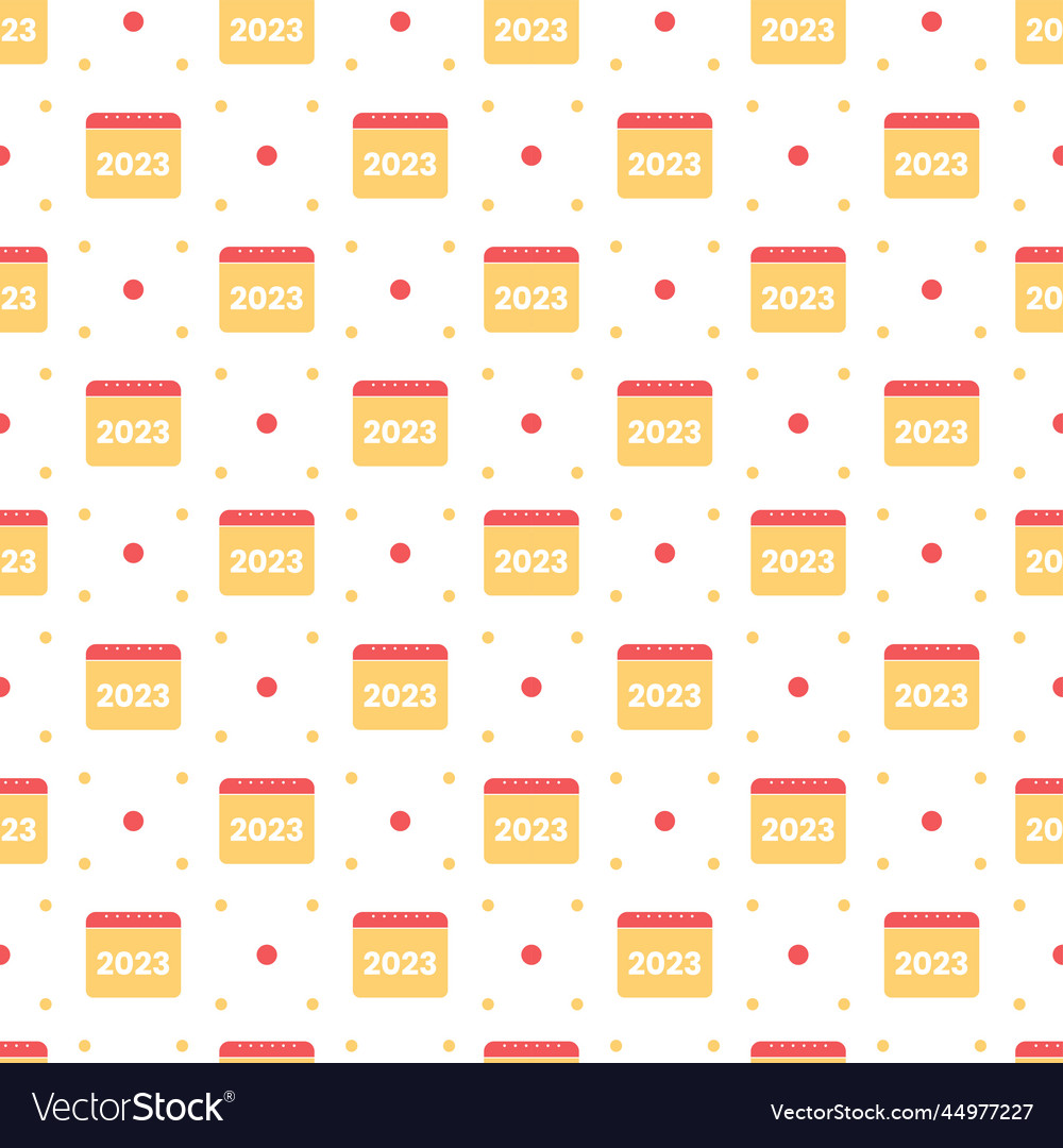 Happy new year 2023 seamless pattern design Vector Image