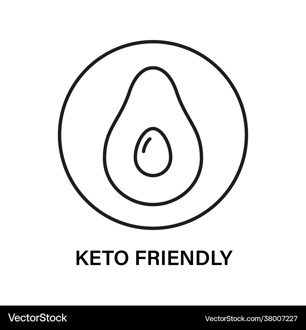 Keto friendly stamp healthy eating ketogenic Vector Image