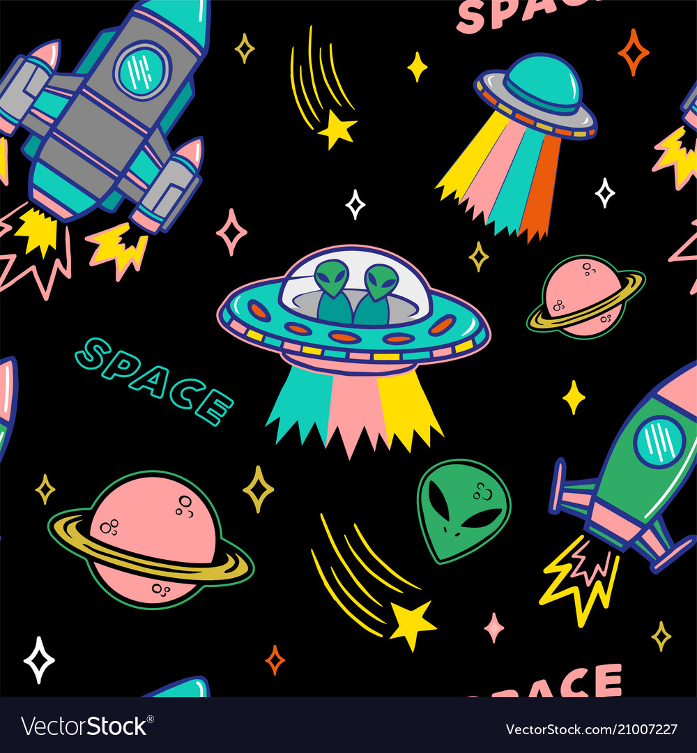 Pattern on space topic Royalty Free Vector Image