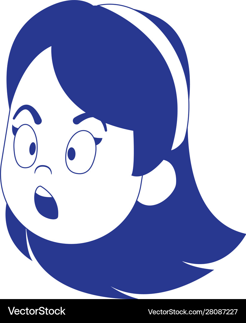 Surprised woman icon flat design Royalty Free Vector Image
