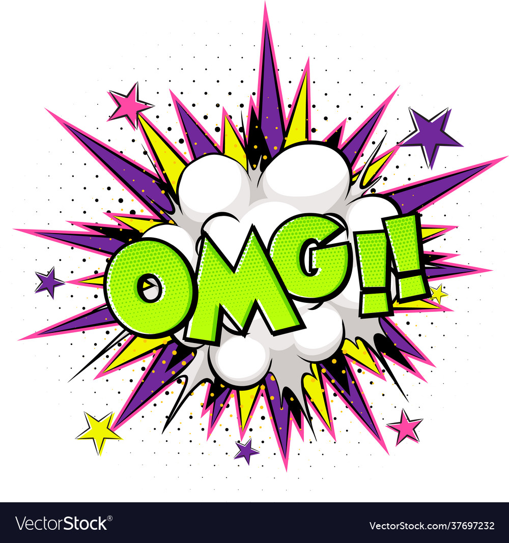 Comic speech bubble with omg text Royalty Free Vector Image
