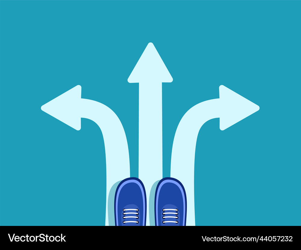 Crossroads arrow business strategy options Vector Image
