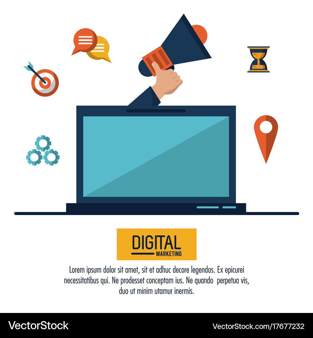 Digital marketing and advertising Royalty Free Vector Image