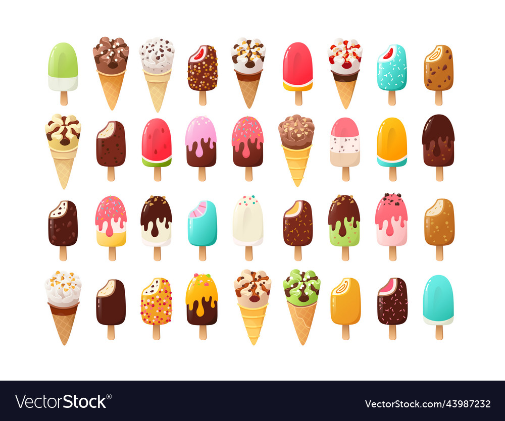 Elements to create your own ice pop and ice cream Vector Image