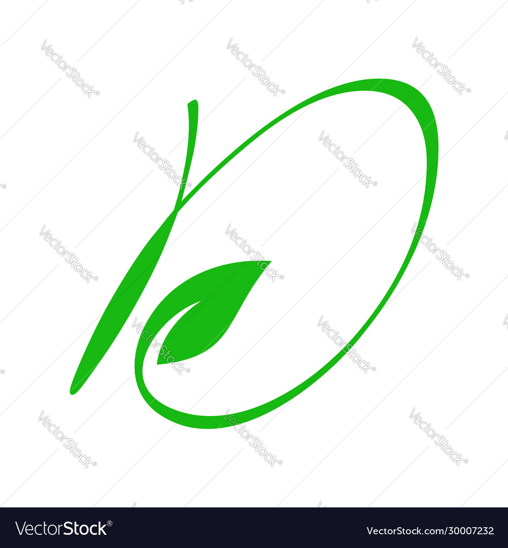 Handwriting initial leaf d Royalty Free Vector Image
