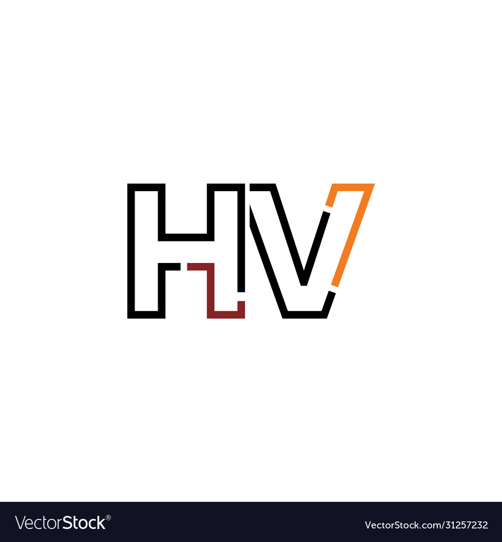 Hv letter logo icon design template elements Vector Image