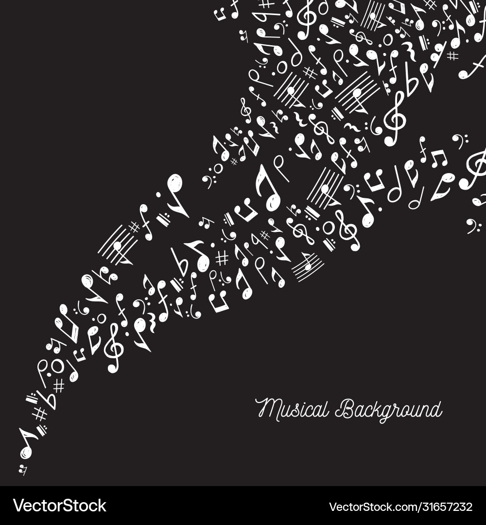 Music background in black and white Royalty Free Vector