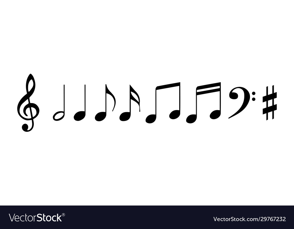 Set musical notes isolated Royalty Free Vector Image