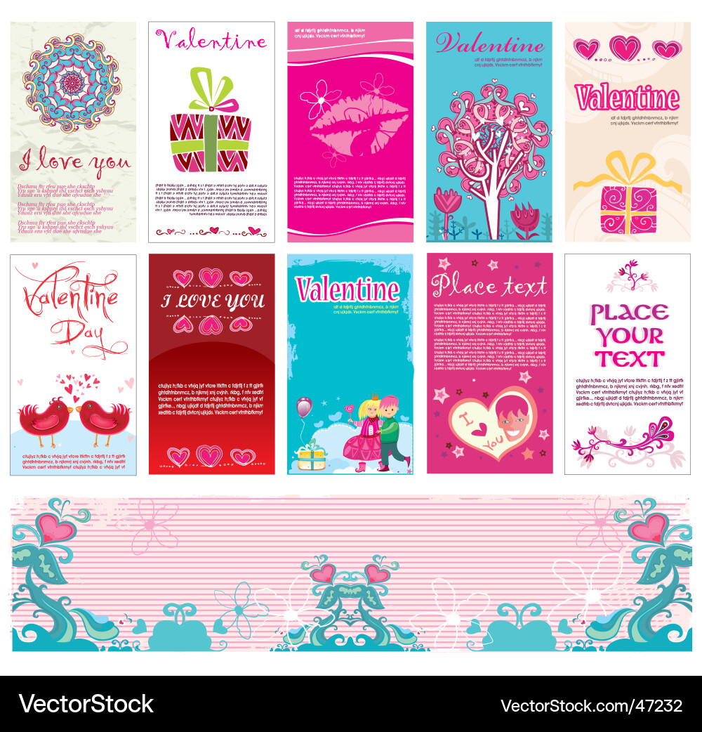 Valentines day cards templates Royalty Free Vector Image