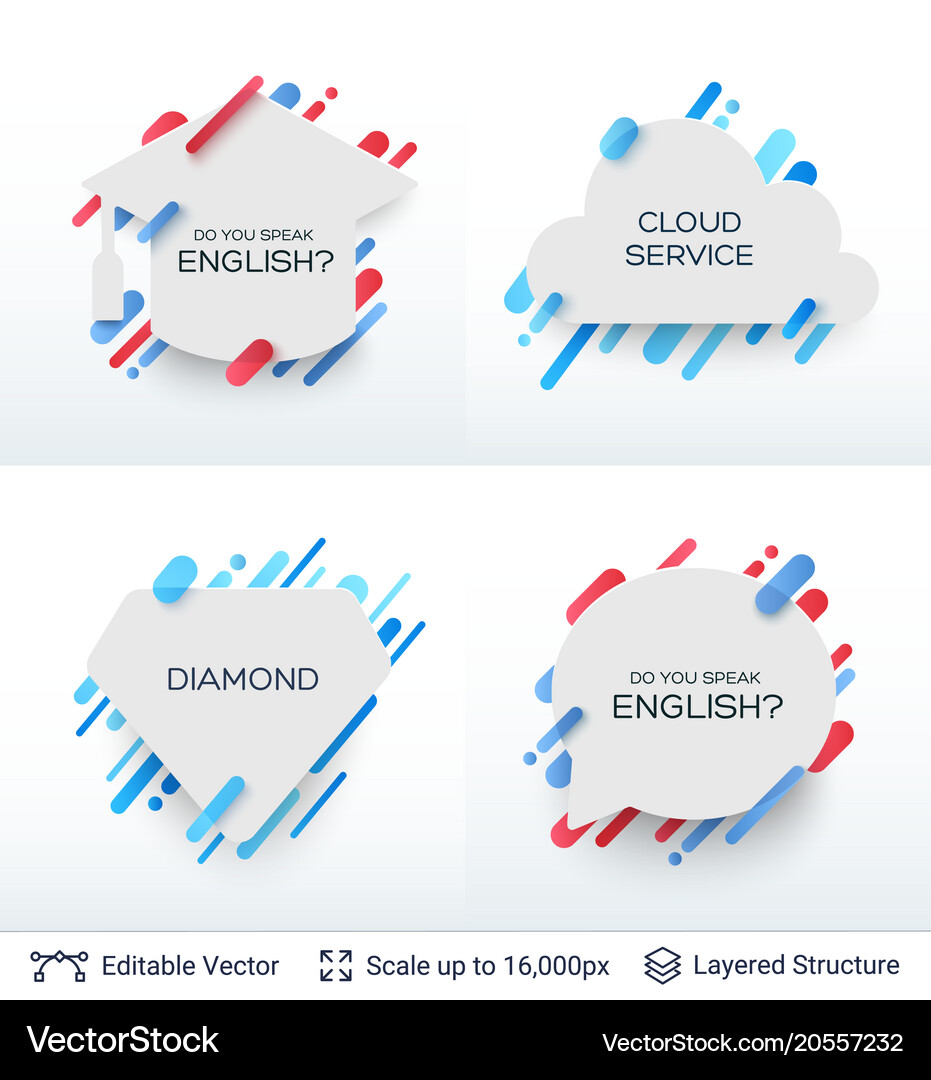 White badge stickers collection Royalty Free Vector Image