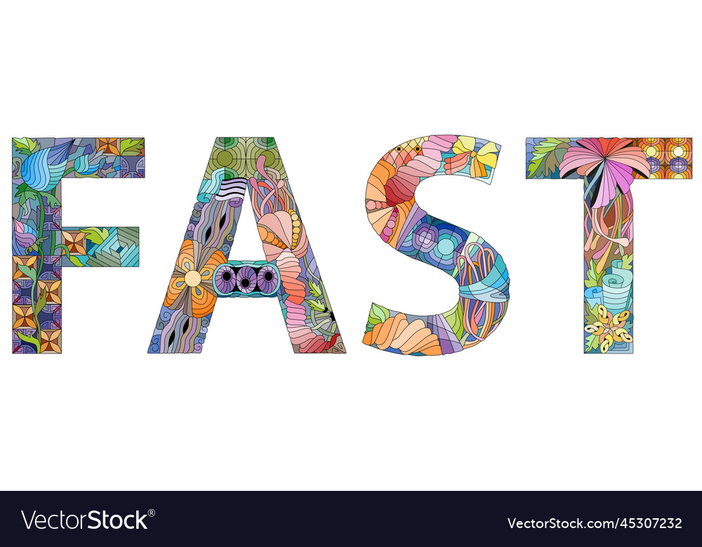 Word fast decorative entangle object Royalty Free Vector