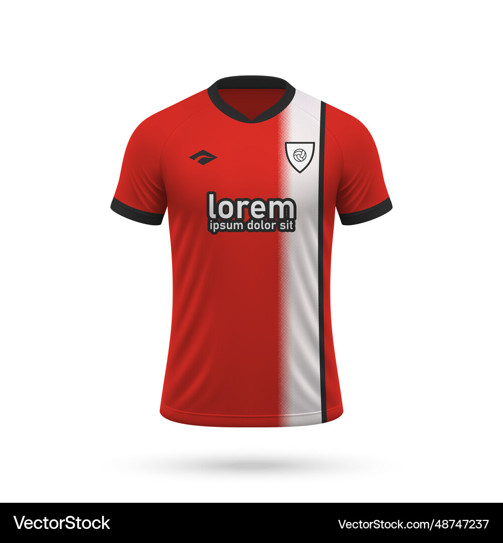 3d realistic soccer jersey shirt template Vector Image