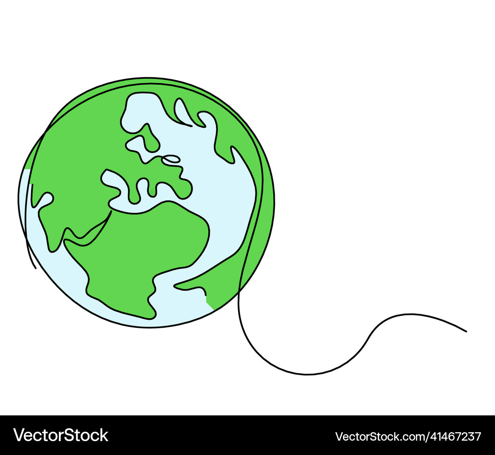 Abstract color planet earth as line drawing Vector Image