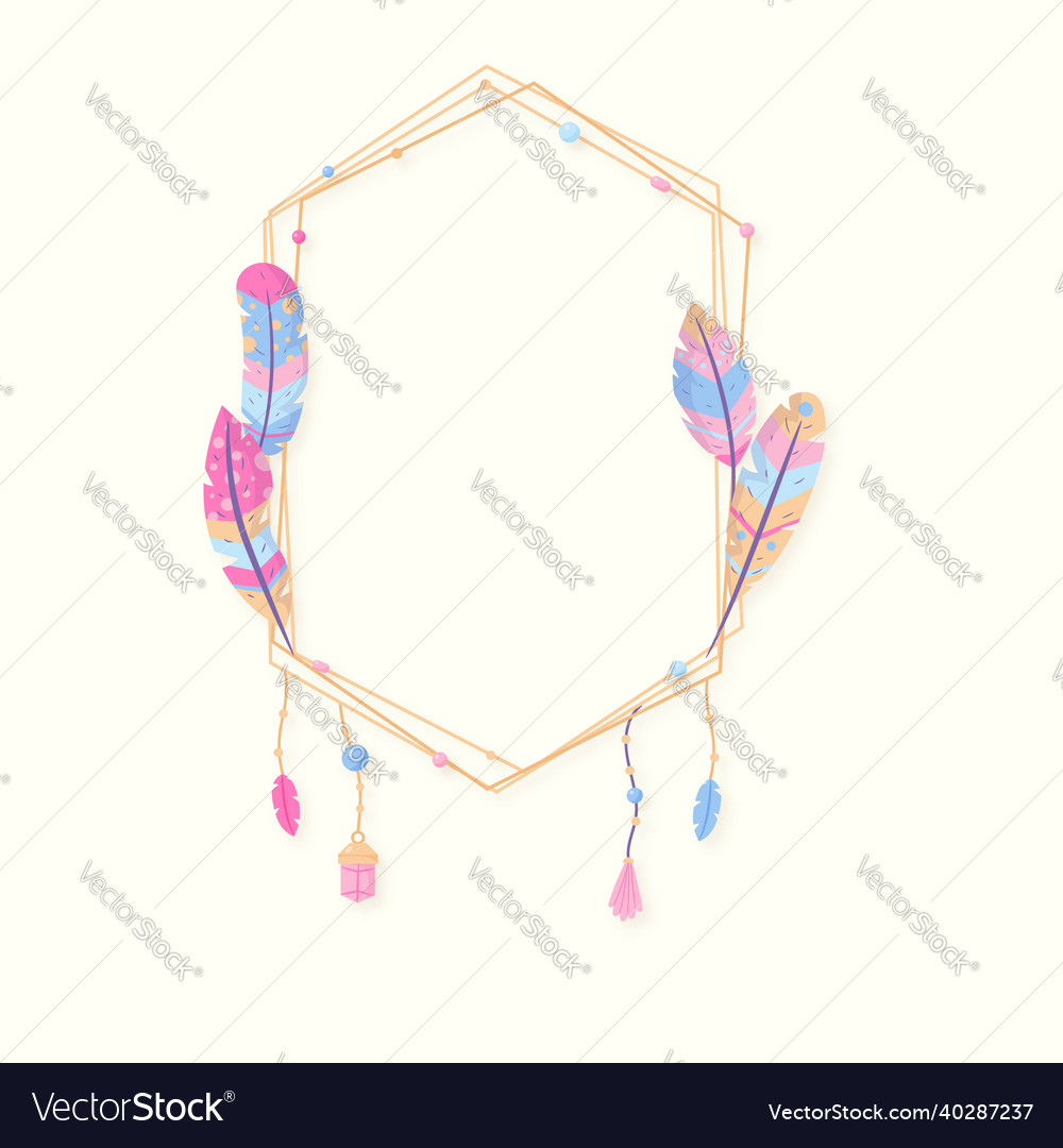 Boho frame flat design Royalty Free Vector Image