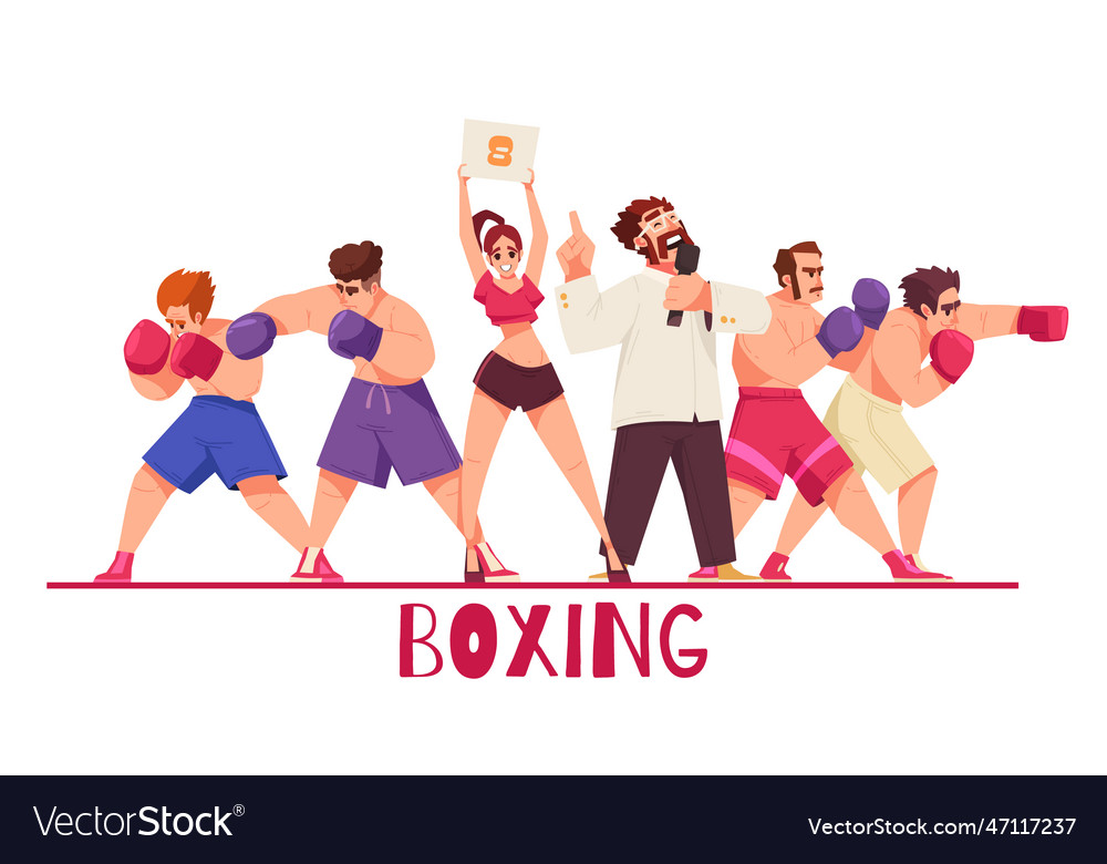 Colored boxing composition Royalty Free Vector Image