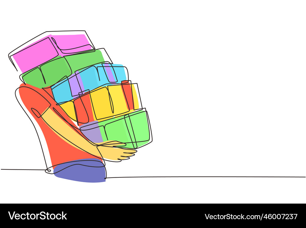 Continuous one line drawing portrait of boy Vector Image