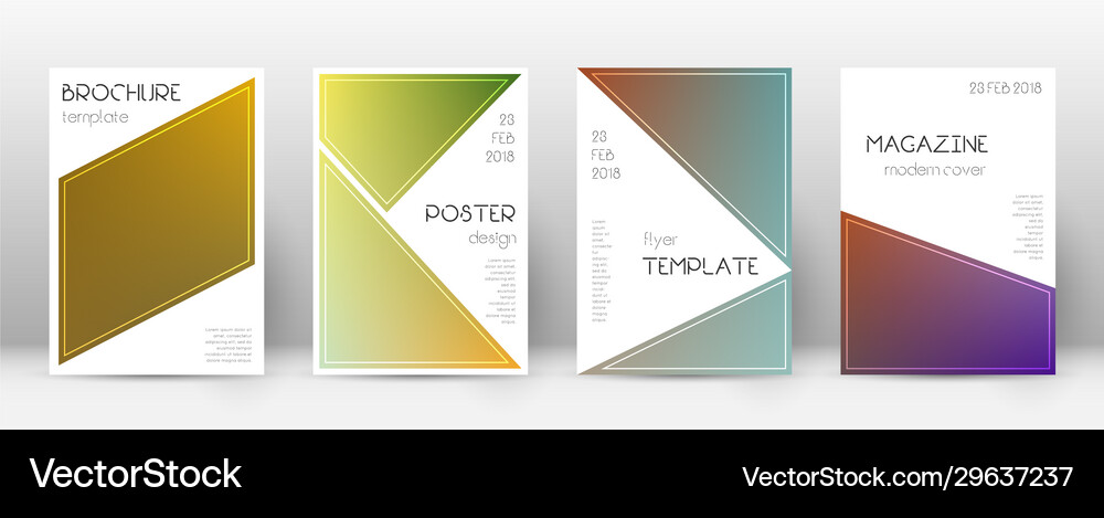 Flyer layout triangle charming template for broch Vector Image