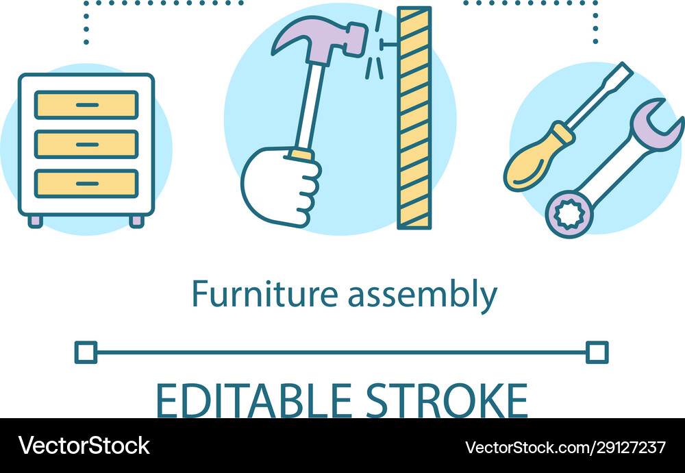 Furniture assembly concept icon service for home Vector Image