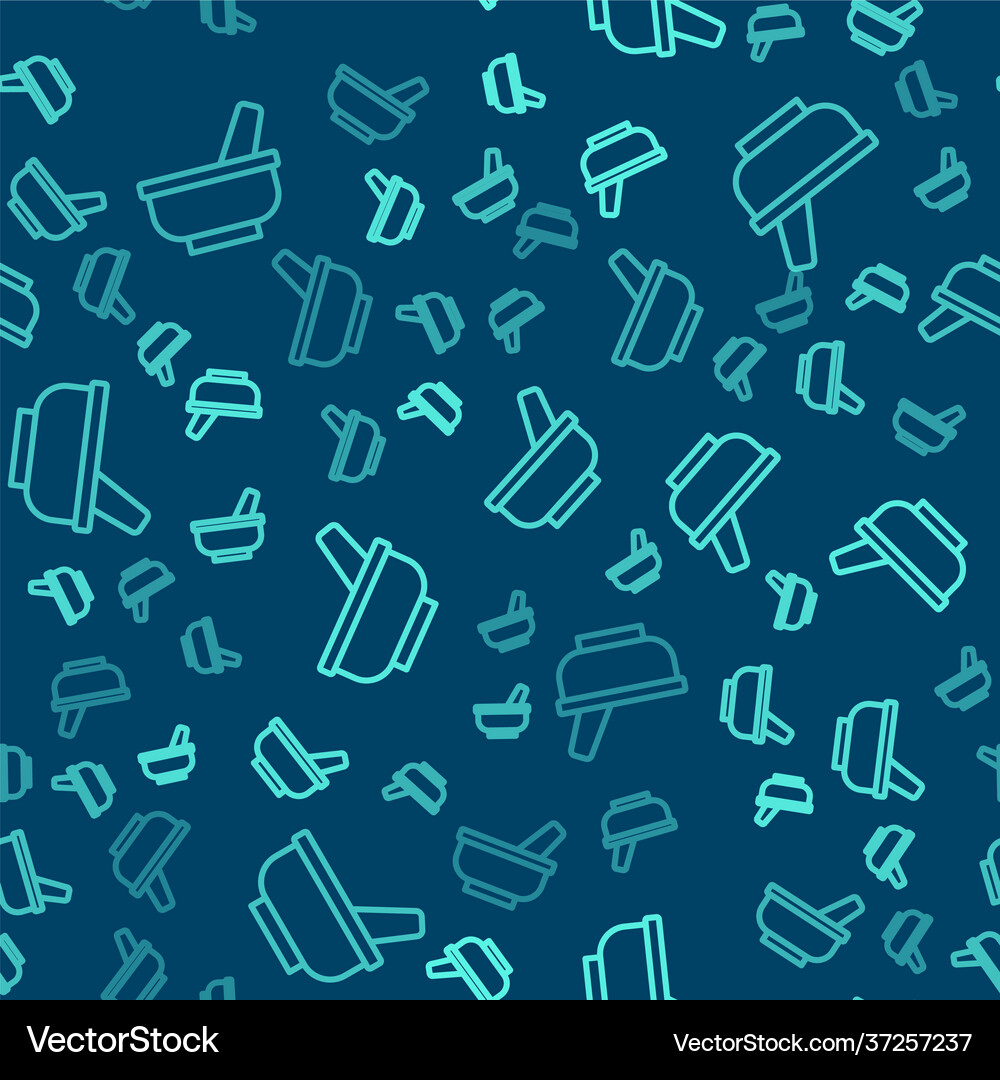 Green line mortar and pestle icon isolated Vector Image