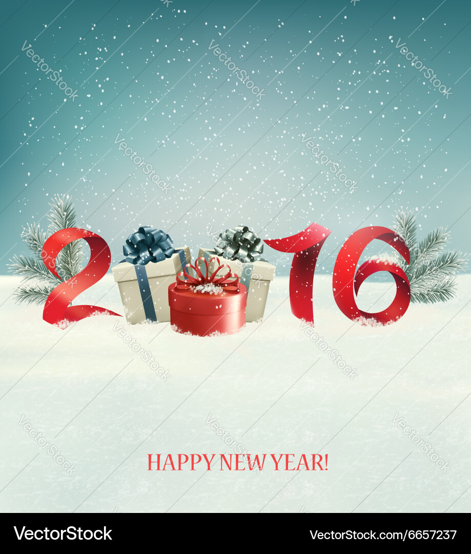Happy new year 2016 new year design template Vector Image