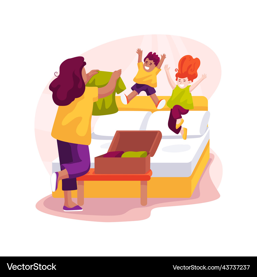 Hotel room isolated cartoon Royalty Free Vector Image