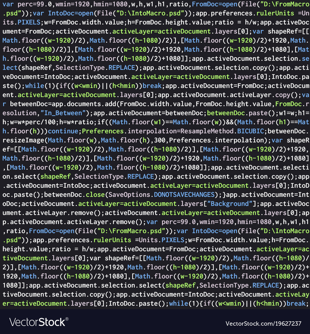 Javascript Program Code Programming Script Vector Image