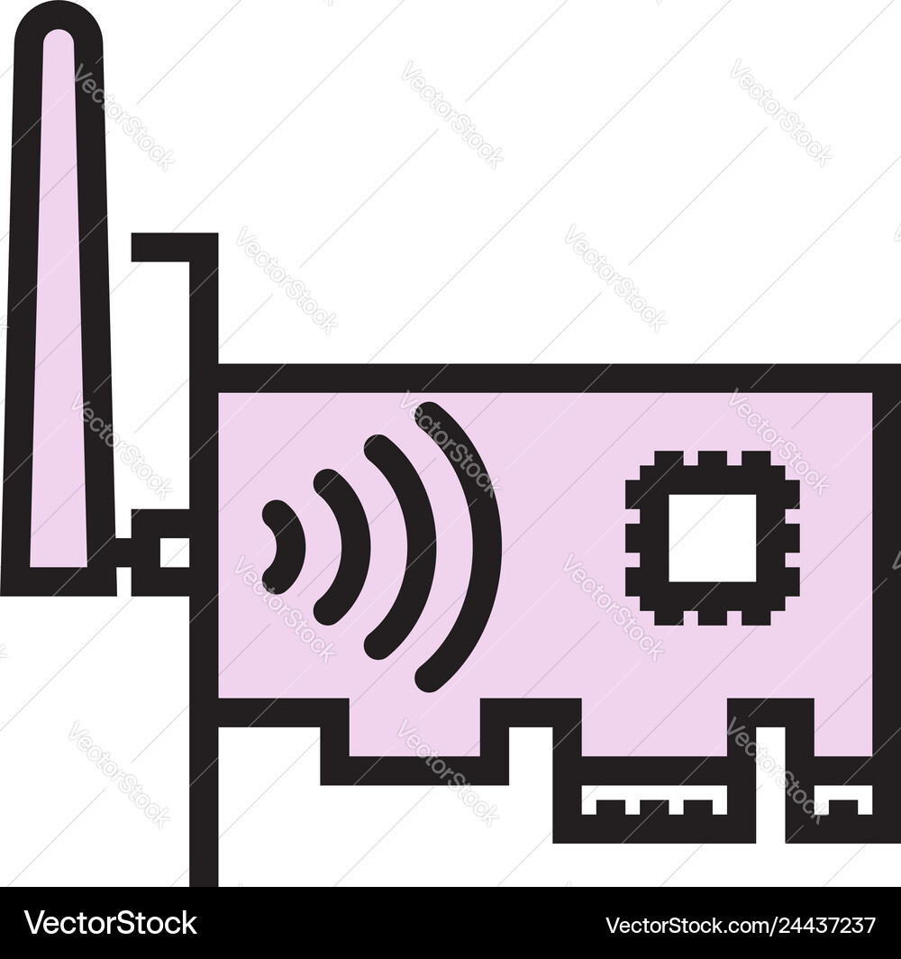 Network card icon filled outline or line style Vector Image