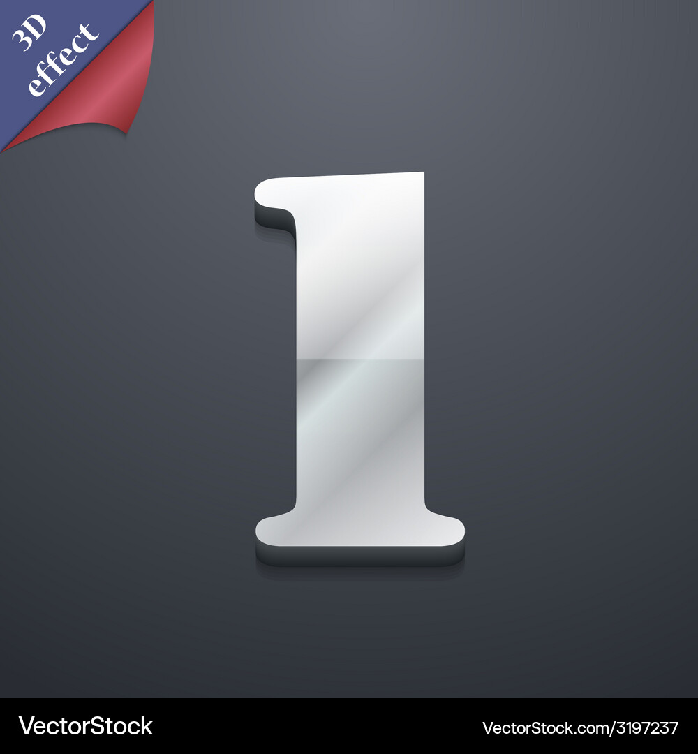 Number one icon symbol 3d style trendy modern Vector Image