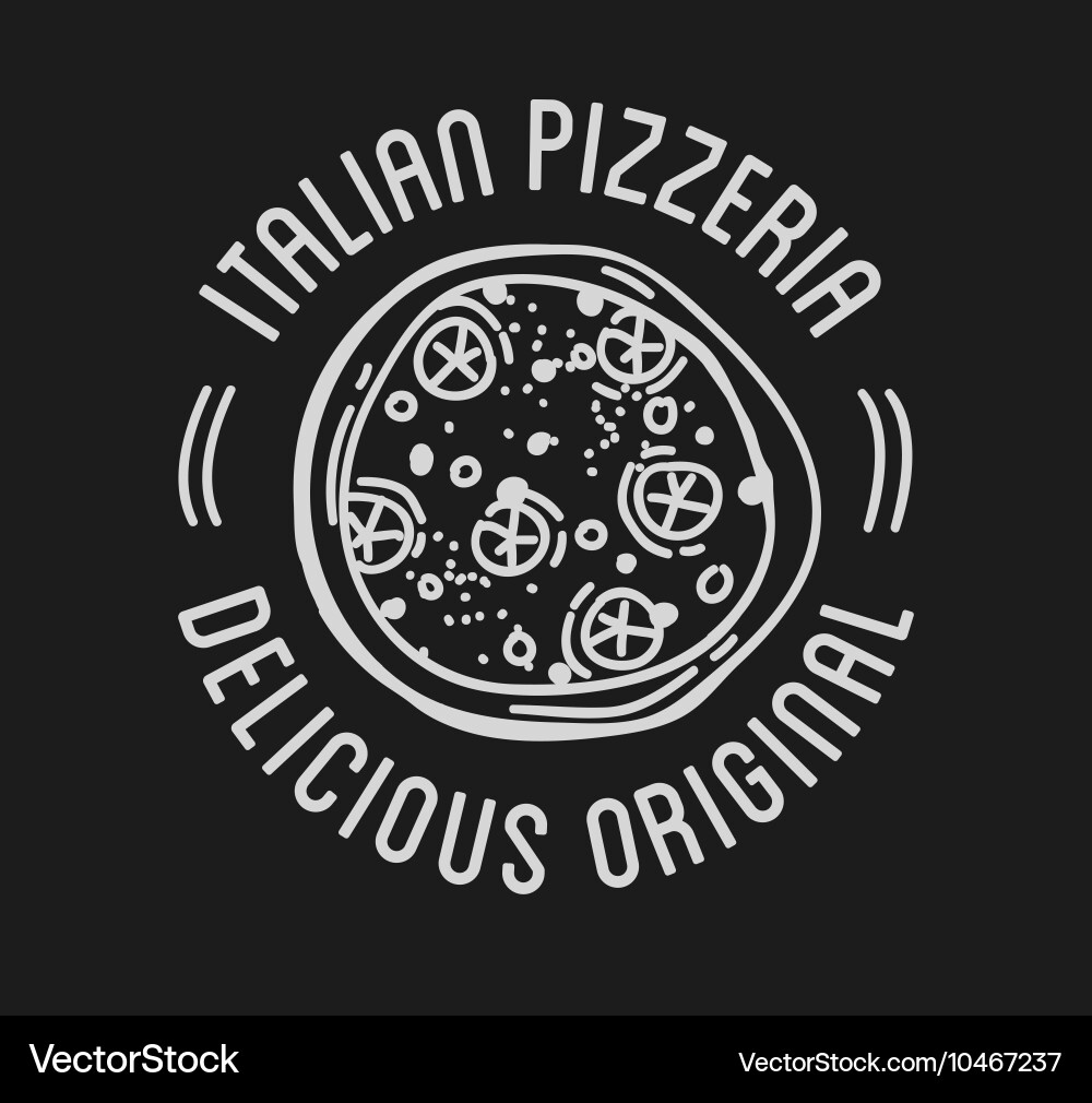 Pizza label design typographic festival Royalty Free Vector