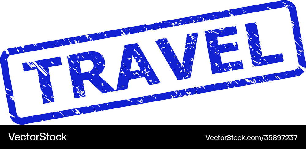 Travel stamp with grunged surface and rounded rect