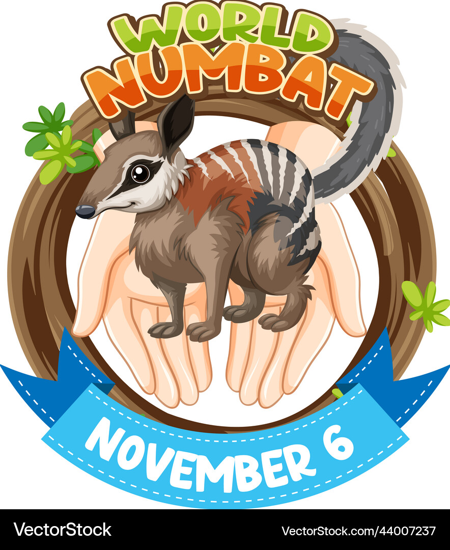 World numbat day banner logo Royalty Free Vector Image