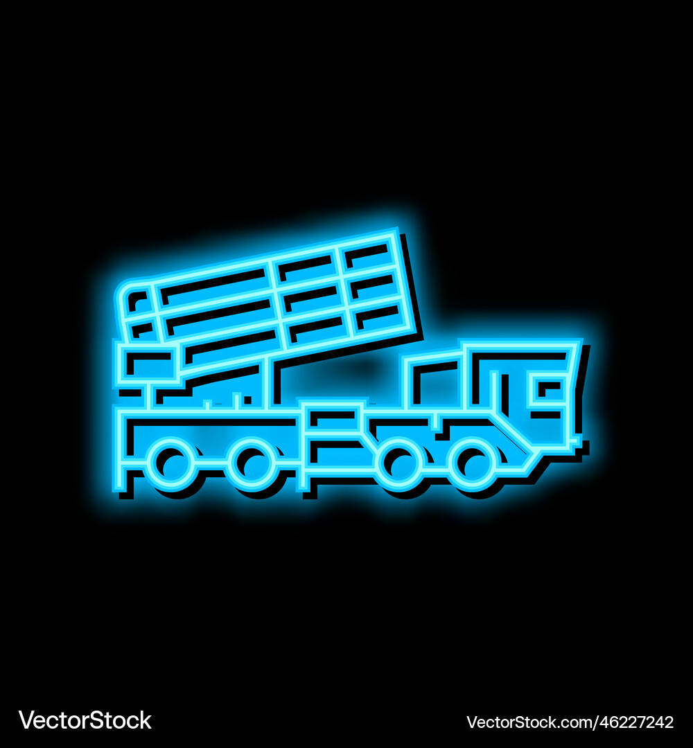 Air defense machine neon glow icon Royalty Free Vector Image