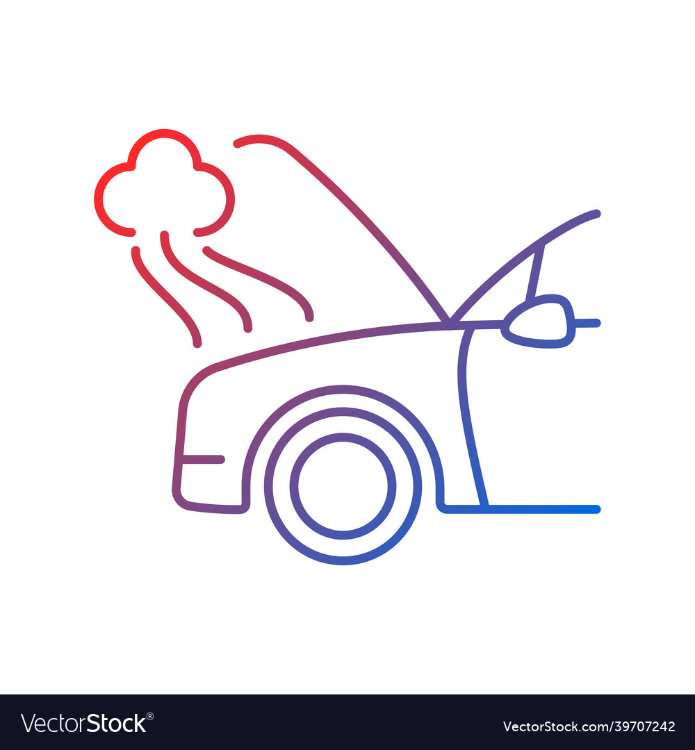 Car engine damage gradient linear icon Royalty Free Vector