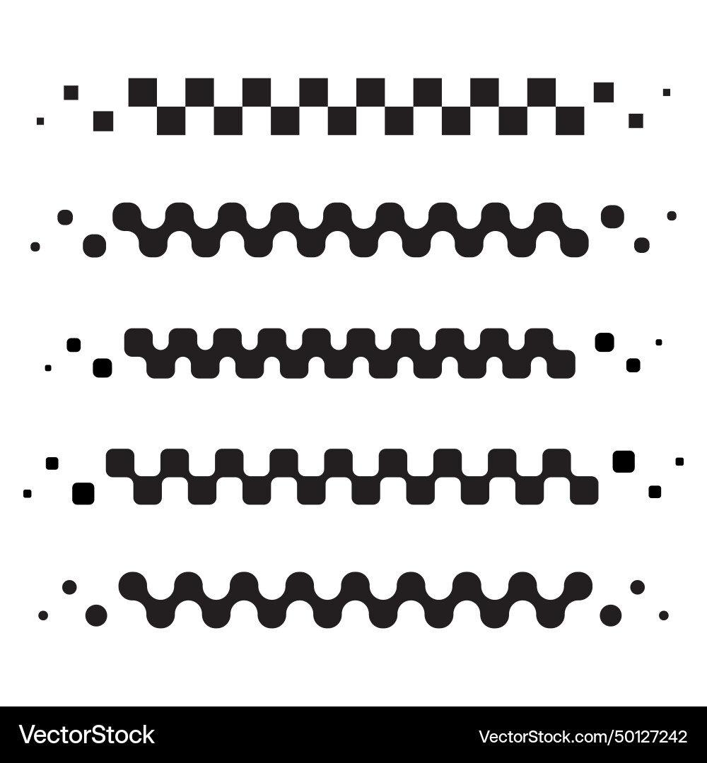 Checkered flag two rows lines Royalty Free Vector Image