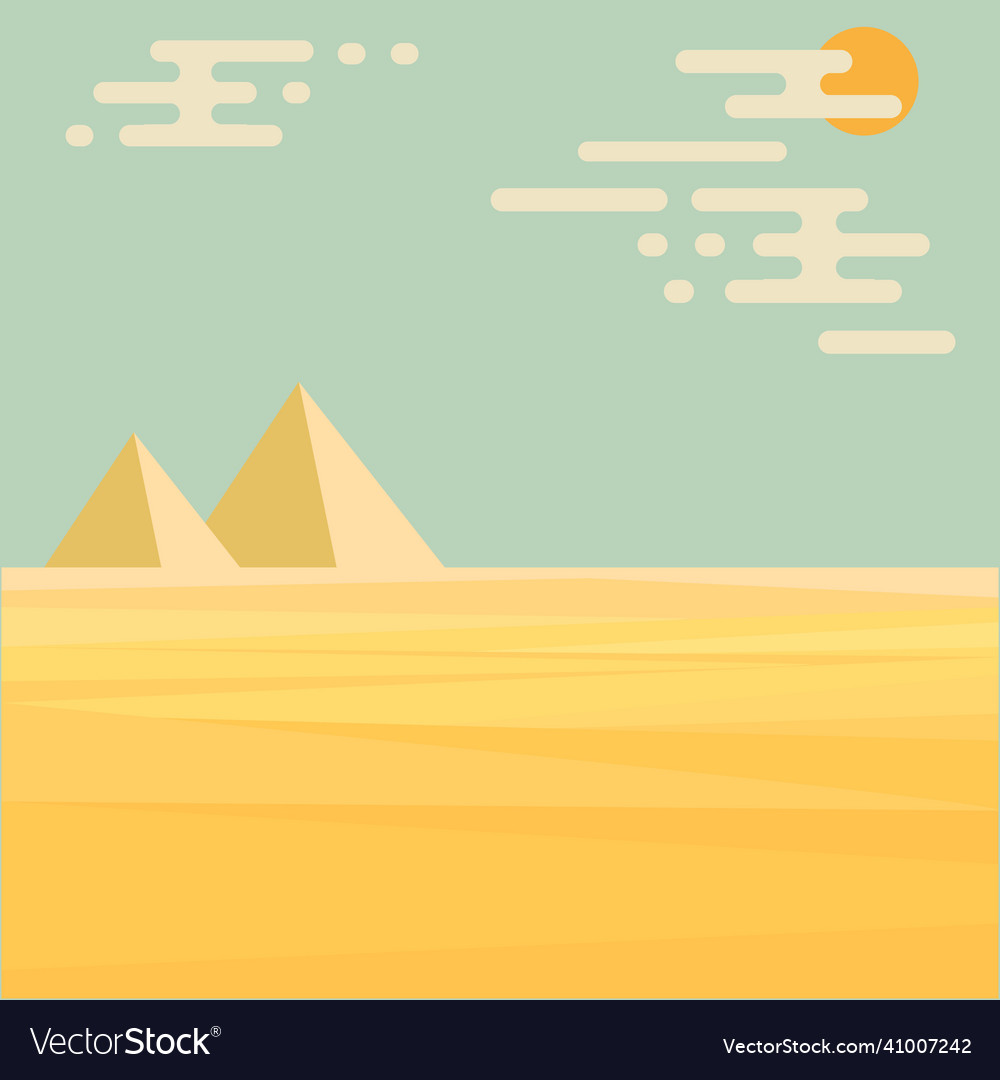 Egypt desert with pyramid Royalty Free Vector Image
