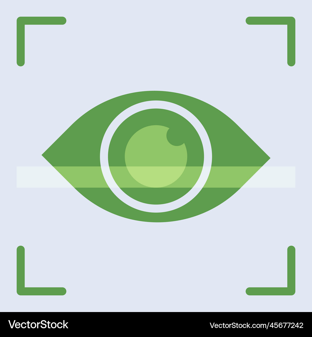 Eye scan technology icon with green duotone style Vector Image