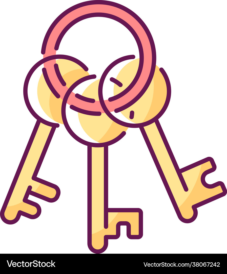 Key chain rgb color icon Royalty Free Vector Image