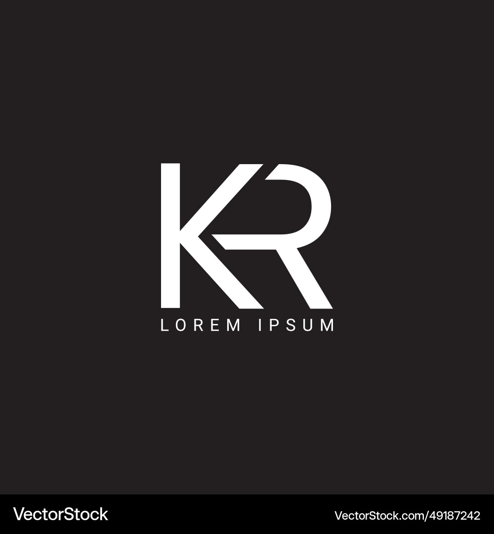 Kr rk k r letters abstract logo monogram Vector Image