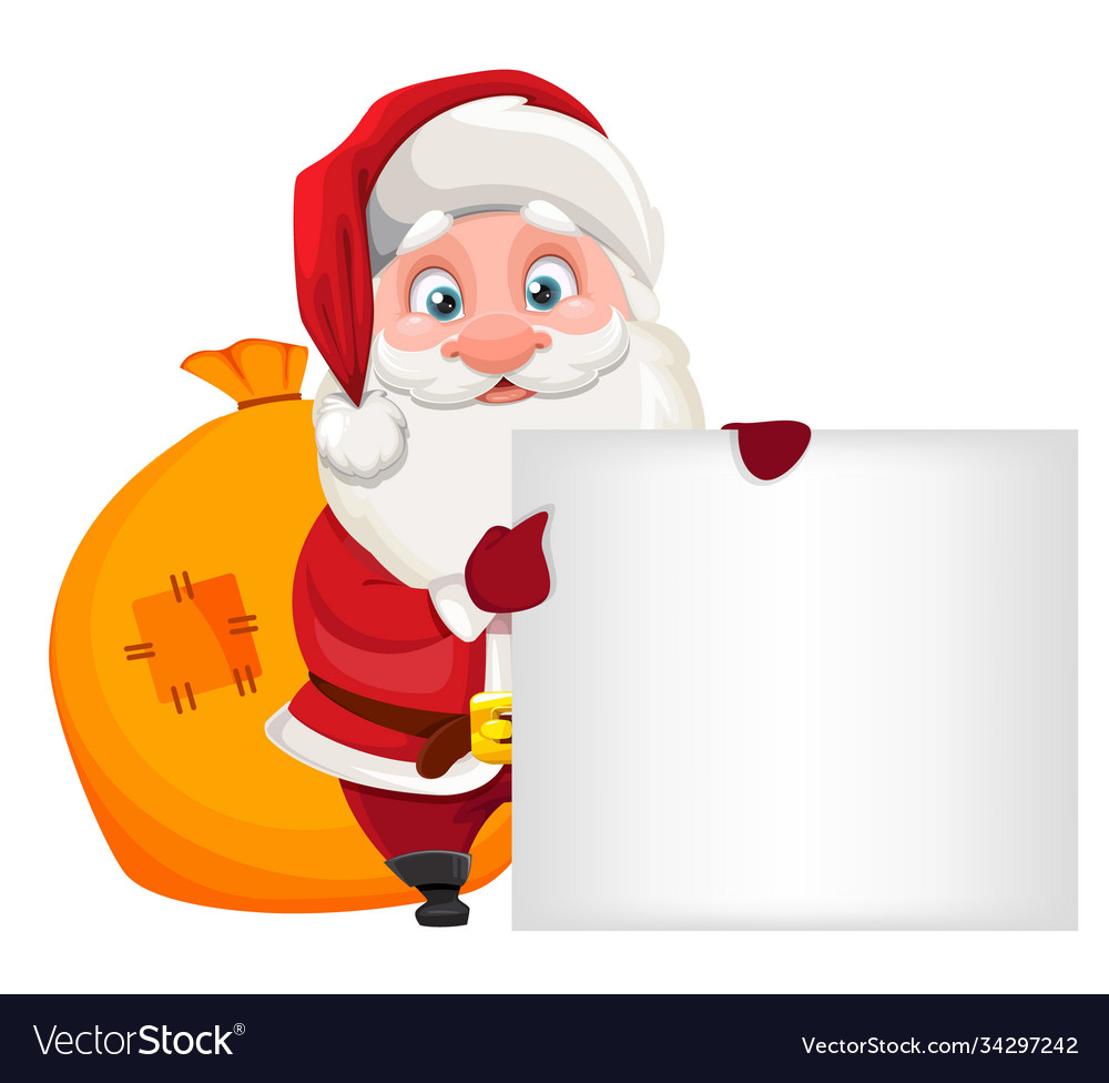 Merry christmas and happy new year santa claus Vector Image