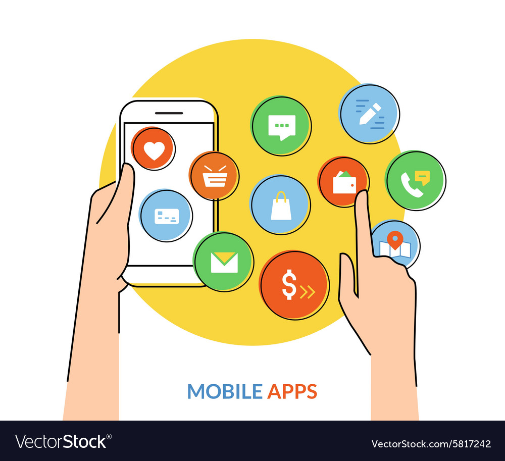 Mobile apps Royalty Free Vector Image - VectorStock
