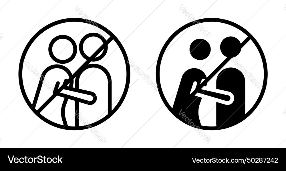 No hugs kiss icon Royalty Free Vector Image - VectorStock