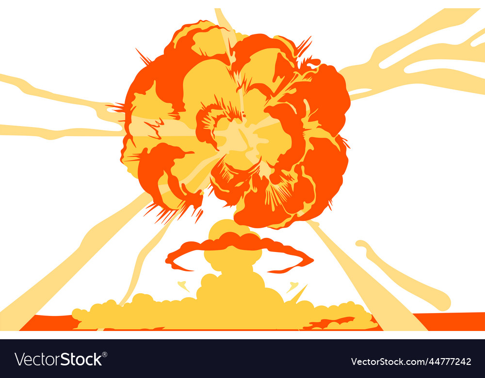 Nuclear Explosion - Mushroom Cloud Royalty Free Vector Image