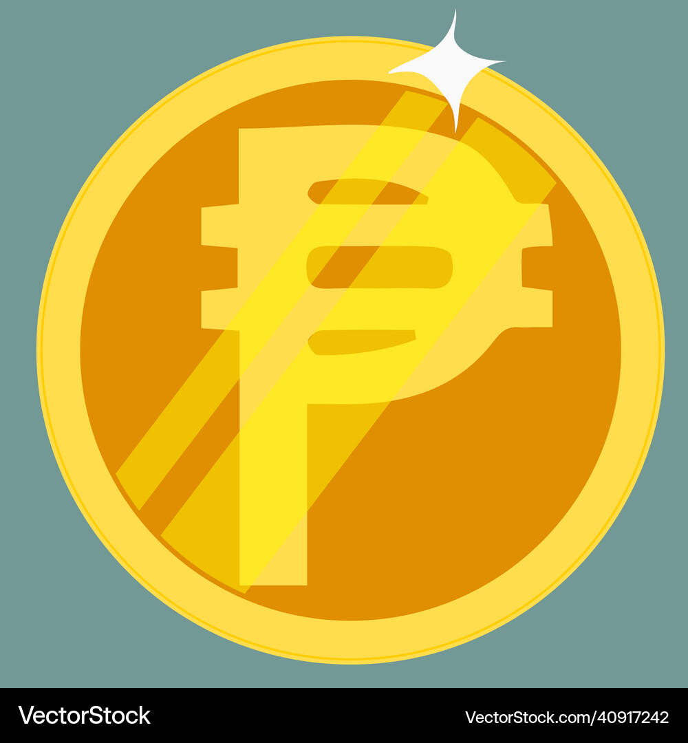 Philippine peso gold coin Royalty Free Vector Image