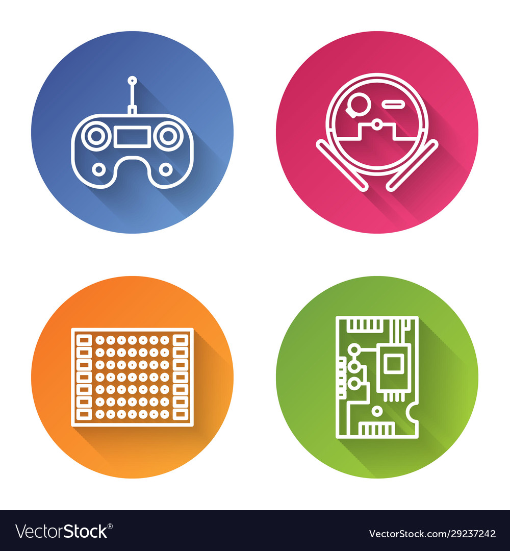 Set line remote control robot vacuum cleaner Vector Image Set line remote control robot vacuum cleaner Vector Image