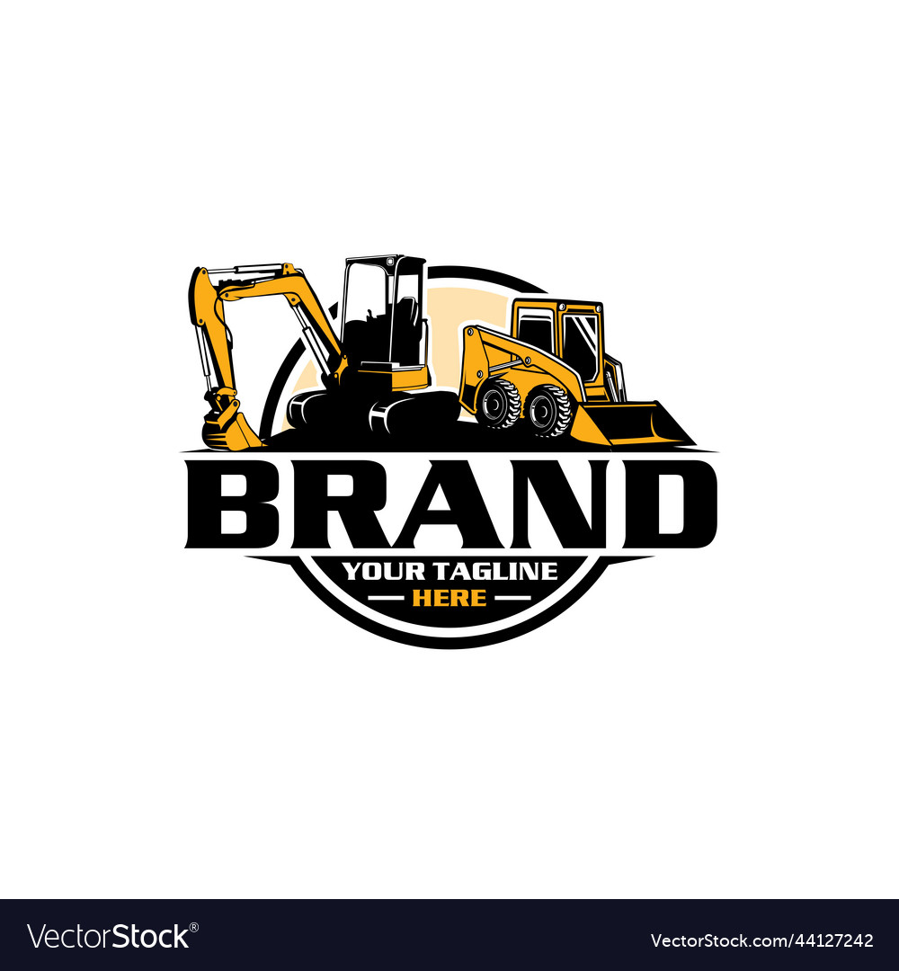 Skid steer logo excavator logo Royalty Free Vector Image