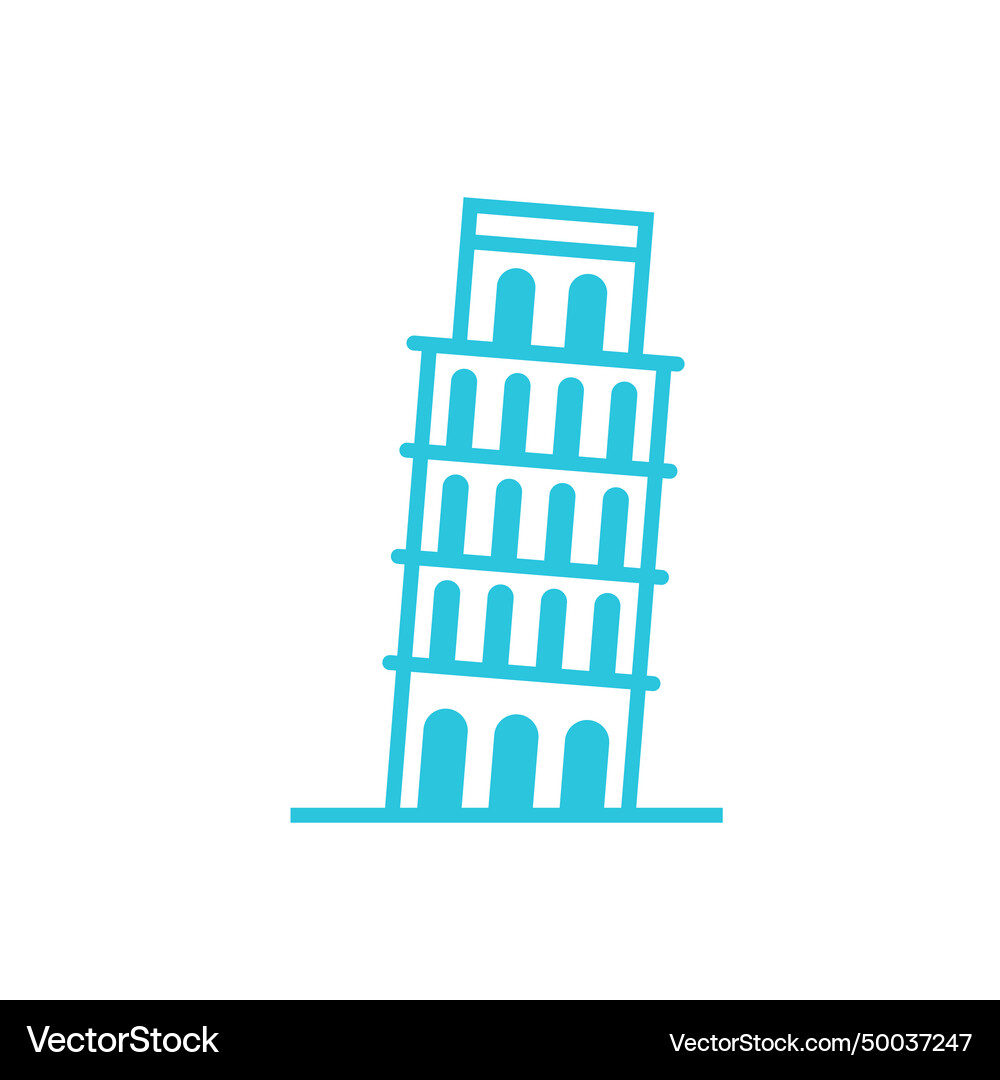 Ancient architecture tower of pisa from blue Vector Image