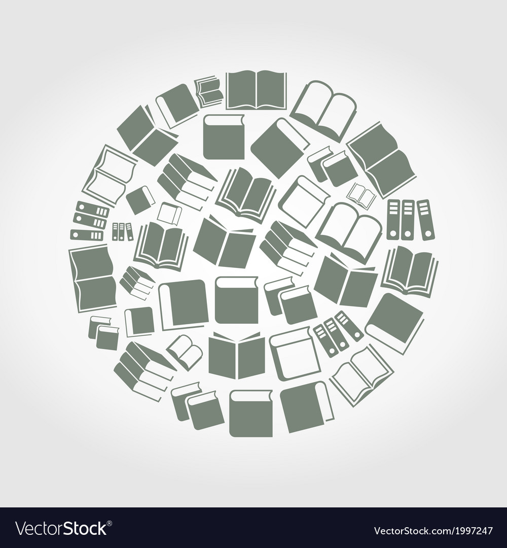 Book a circle Royalty Free Vector Image - VectorStock