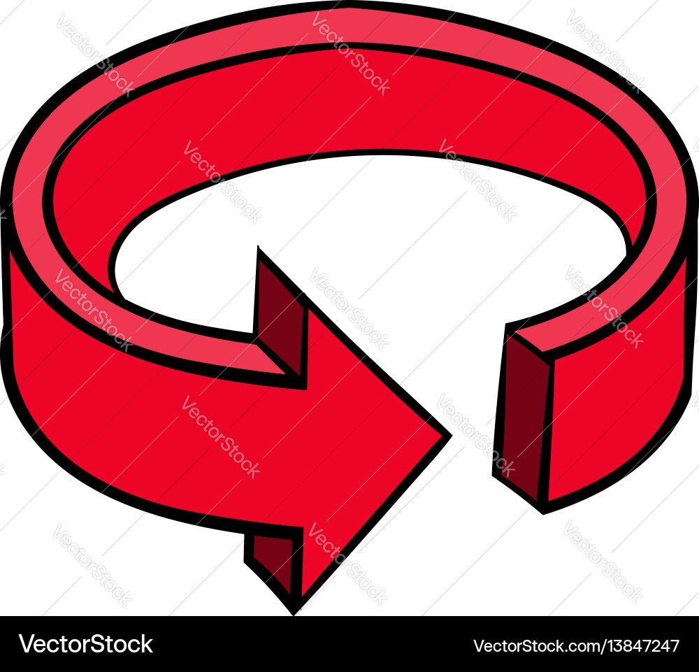 Circular arrow sign icon cartoon Royalty Free Vector Image