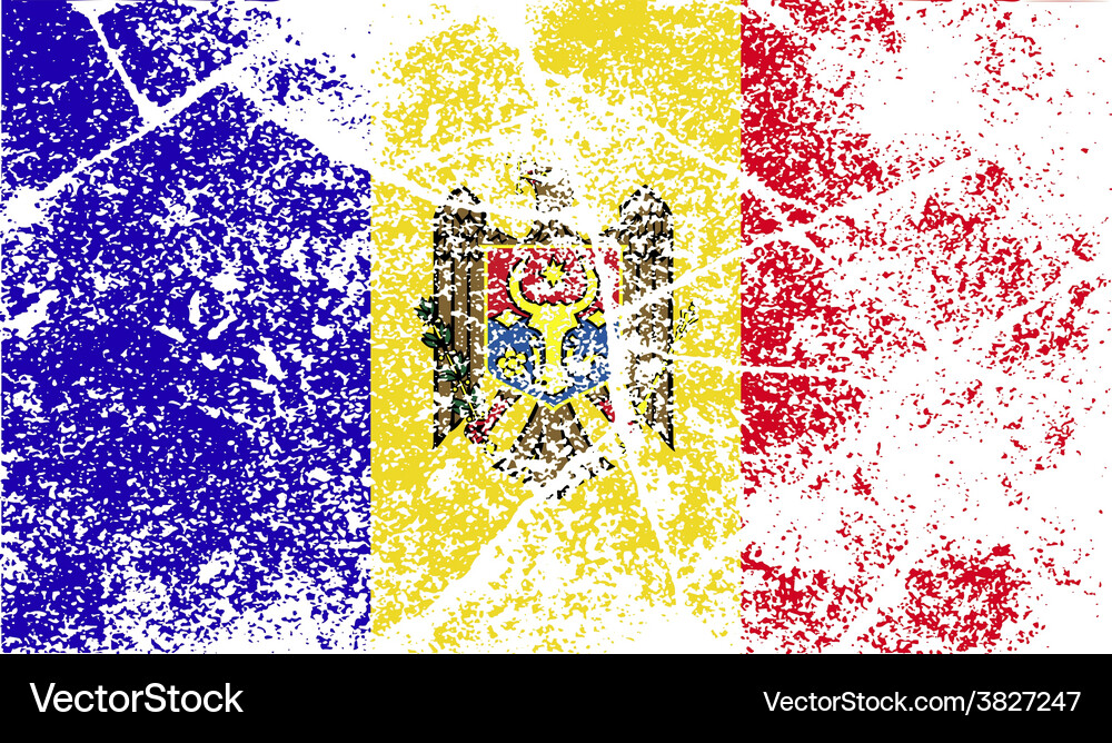 Flag of moldova with old texture Royalty Free Vector Image